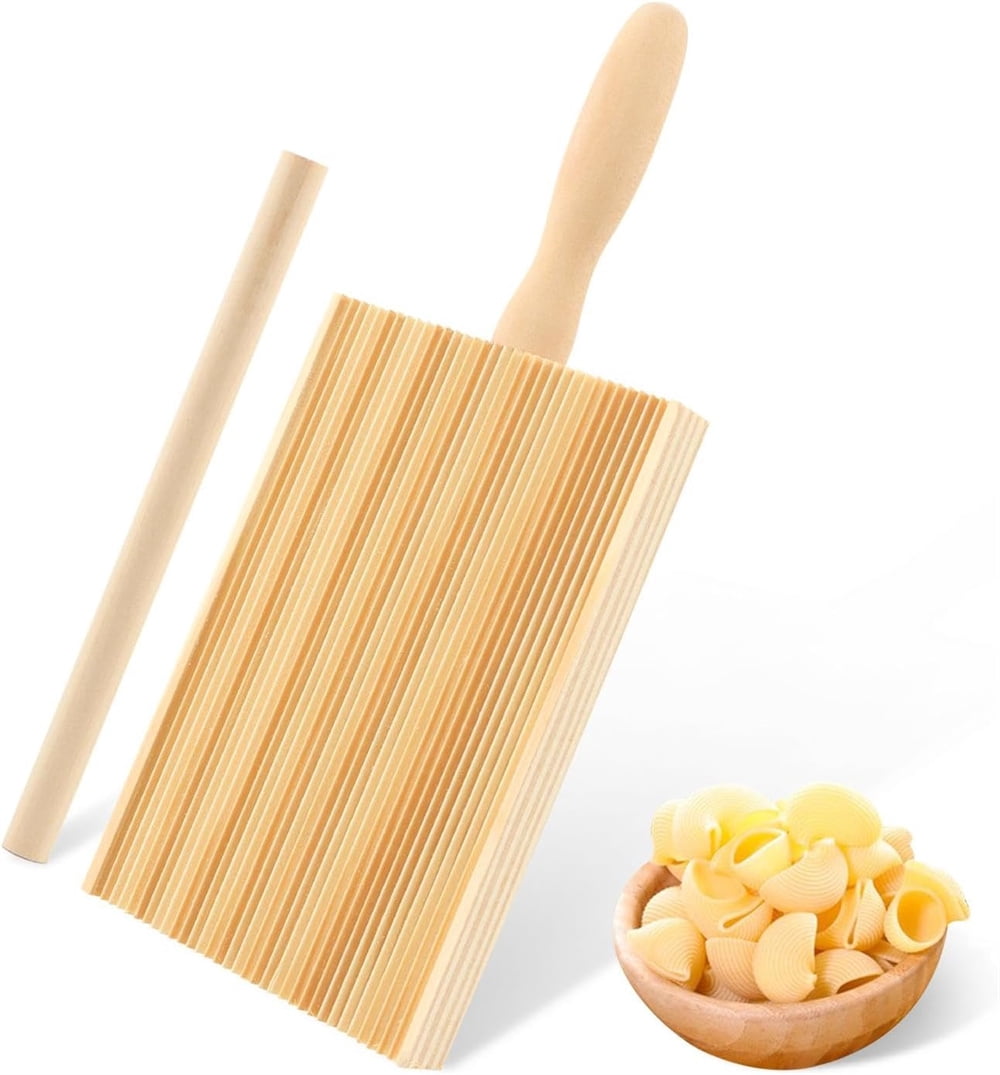 Triani Gnocchi Board & Gnocchi Pasta Maker with Roller Gnocchi Paddle ...