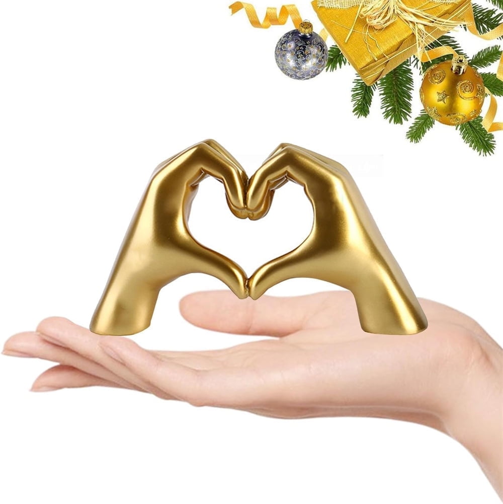 Triani Gold Heart Hand Statue Room Decoration Coffee Table Bookshelf ...