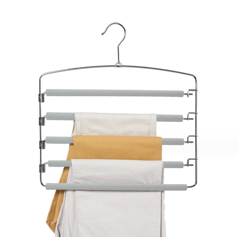 Triani Metal Hangers Pants Hanger 5 Layers Jeans Trouser Hanger Swing ...