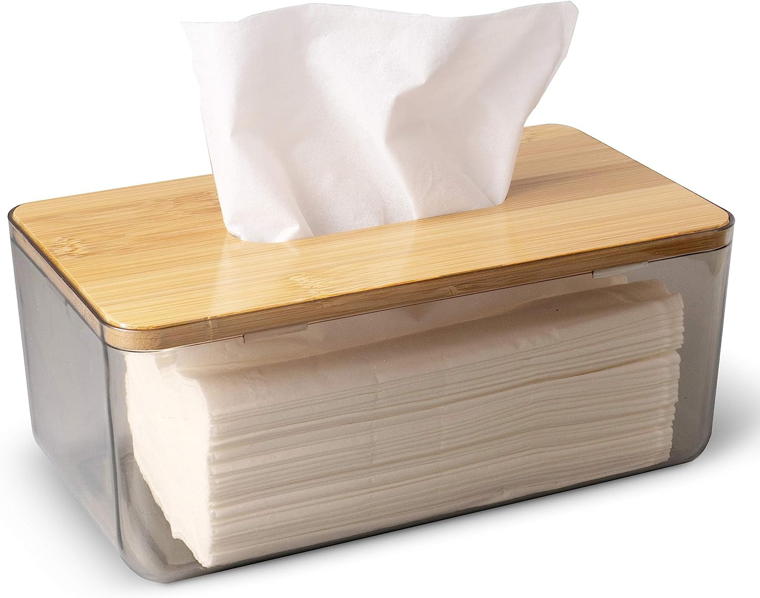 Triani Minimalist Tissue Box Cover Holder, Modern Transparent ...