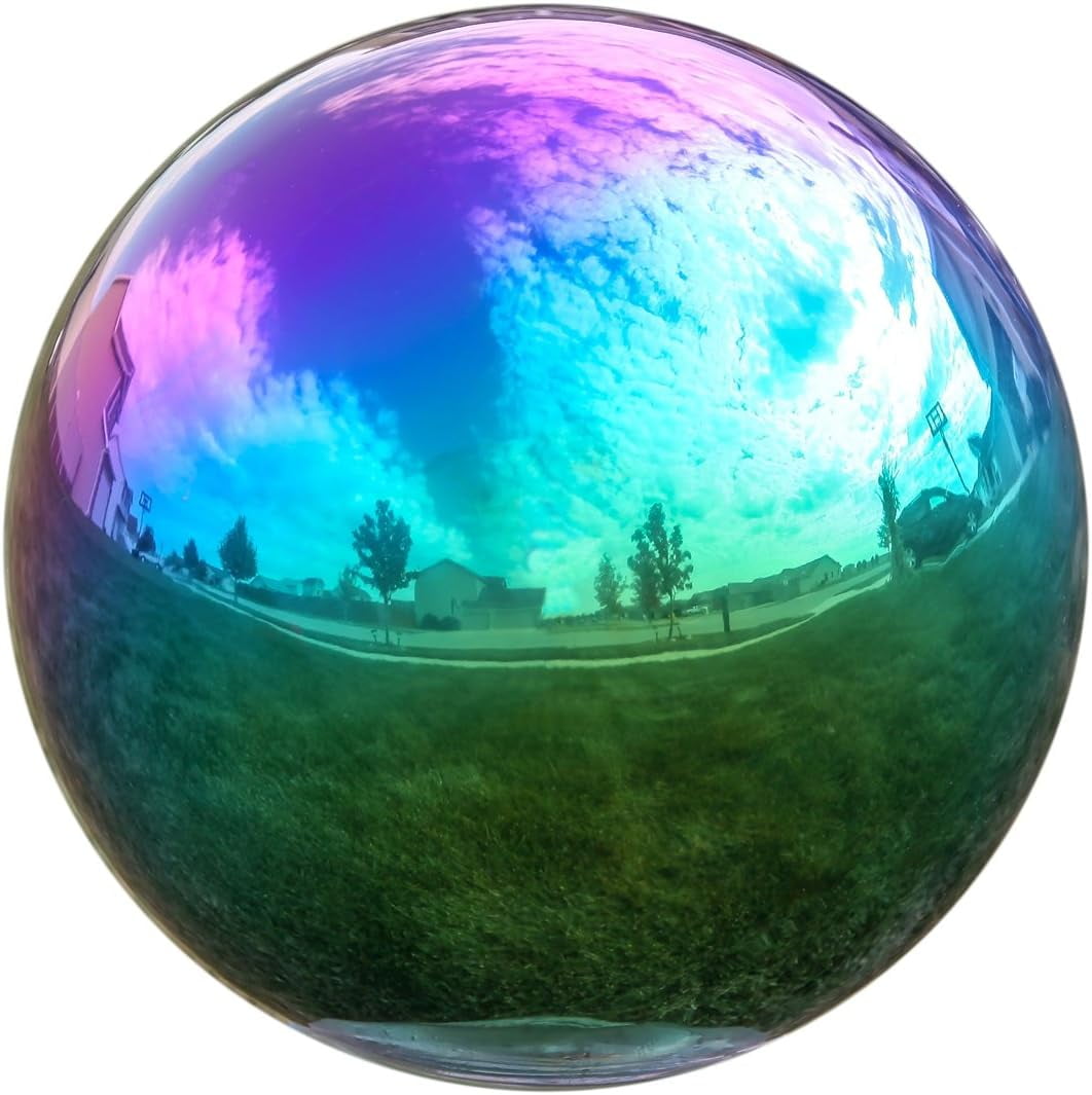 Triani Rainbow Gazing Globe Mirror Ball in Stainless Steel, 6 inch ...