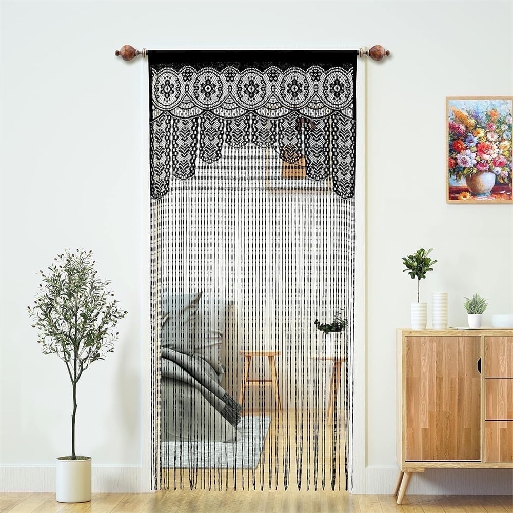 Triani String Door Privacy Lace Curtain for Doorways Macrame Lace Boho ...