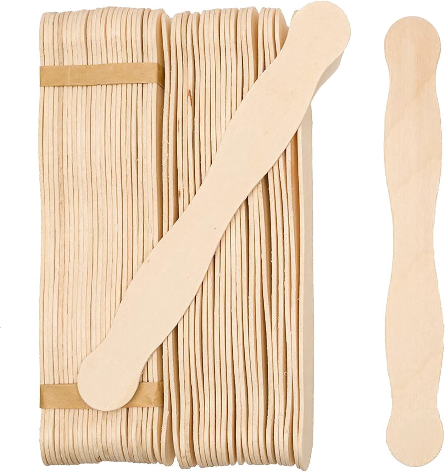 Triani Large Wooden 8 inch Fan Handles, 50 Pack, Craft Popsicle Sticks ...