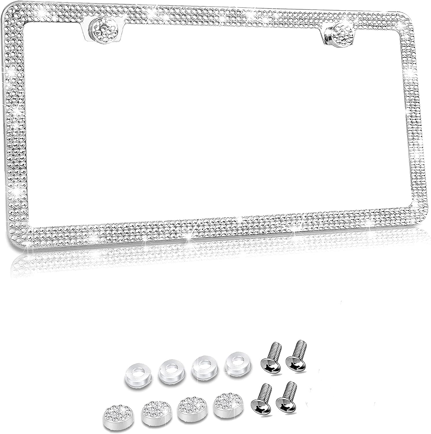 Trianu 1 Pack Bling Front License Plate Frame, Stainless Steel ...