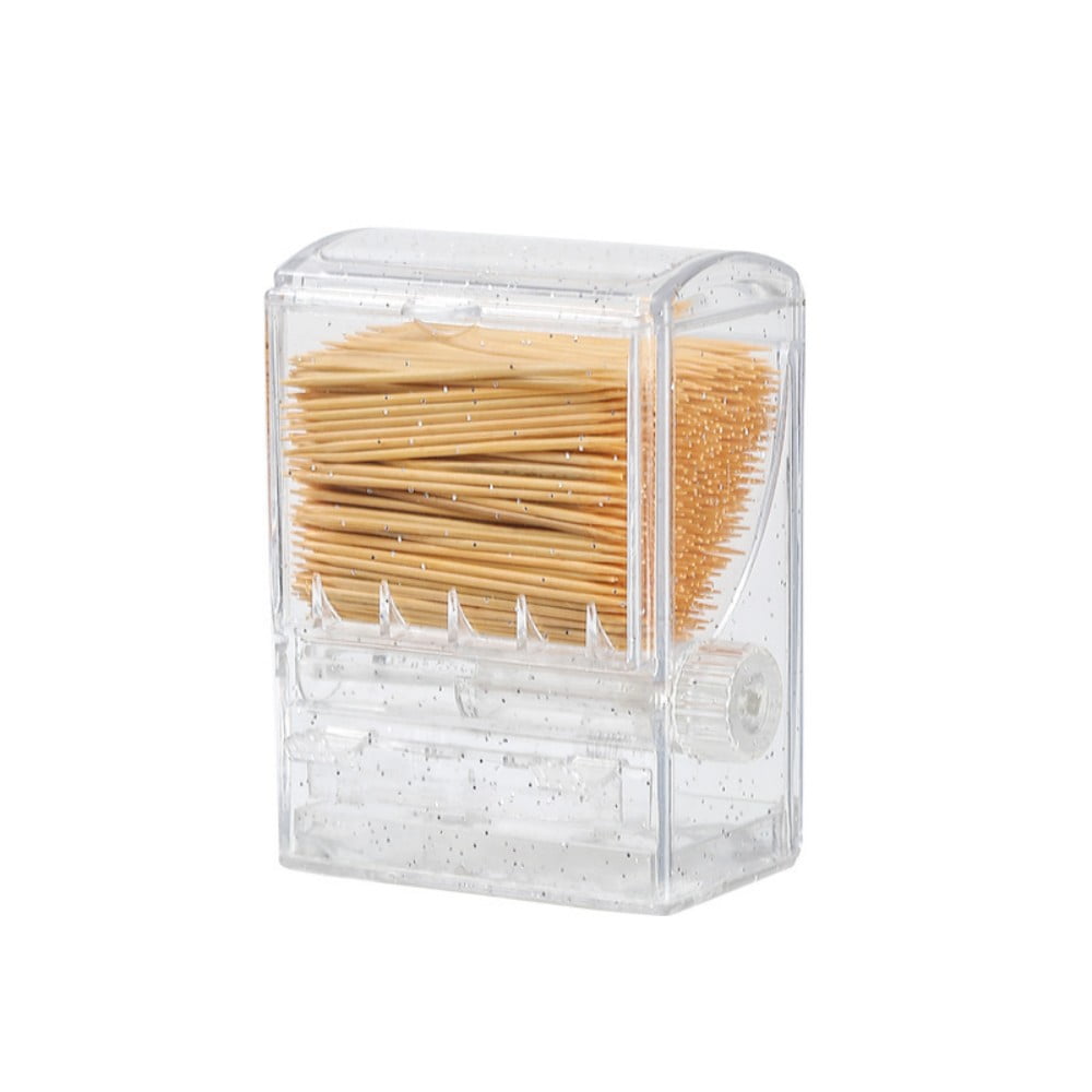 Trianu 1 Pack Toothpick Dispenser Creative Clear Plastic Storage Box ...