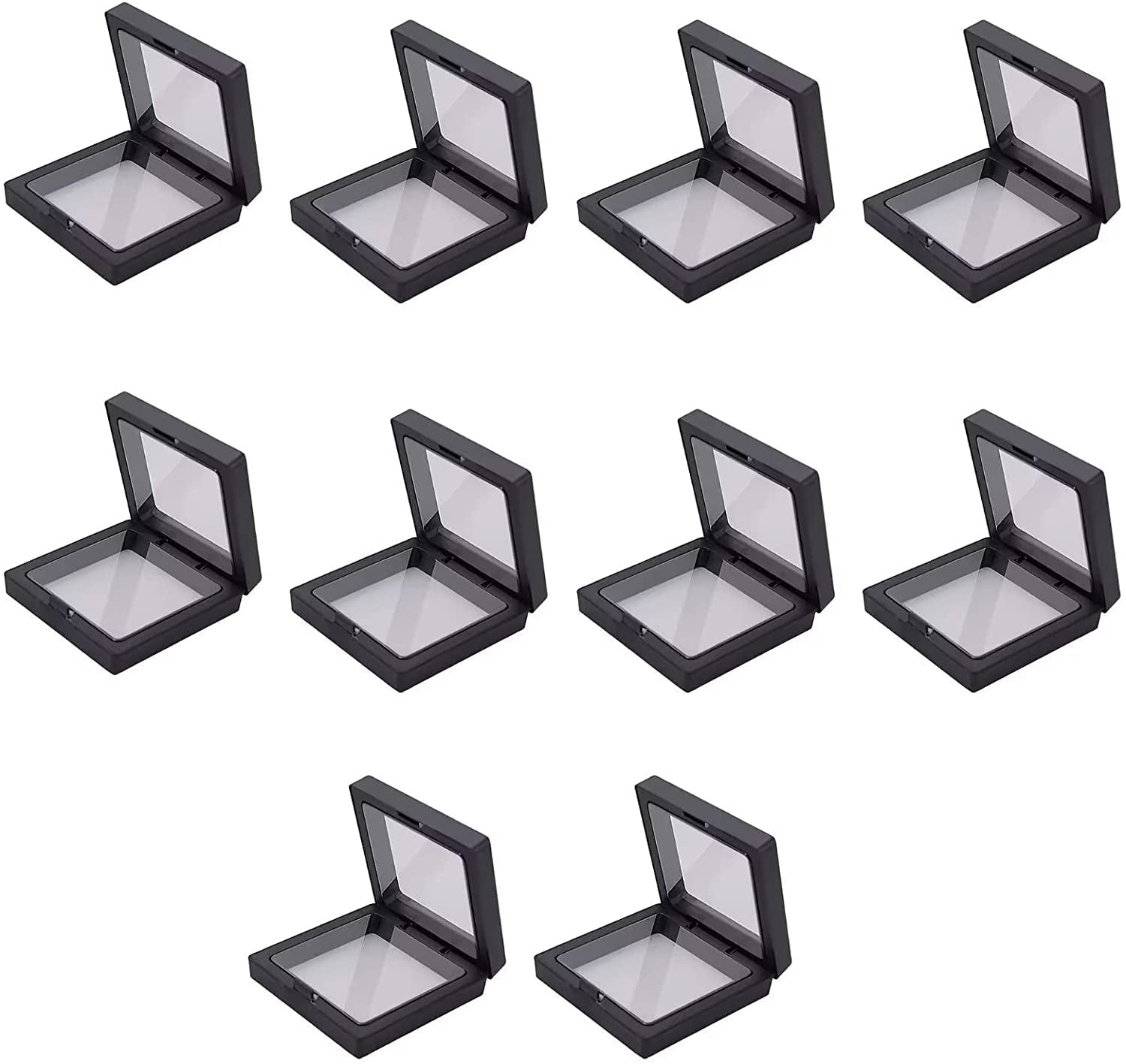 Trianu 10 Pcs 3D Floating Frame Display Holder Stands, Black Coin ...