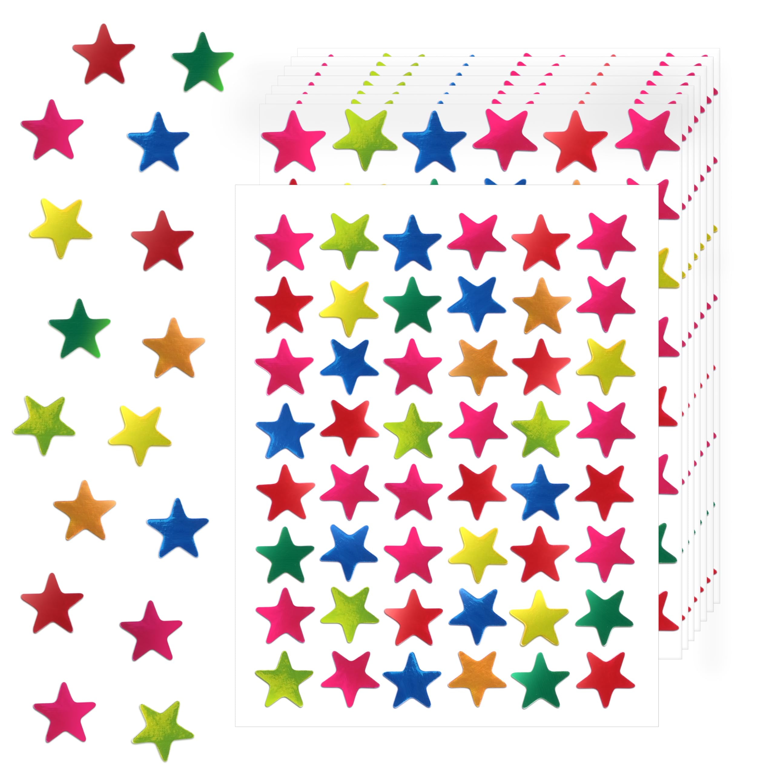 Trianu 10 Sheets Star Stickers for Kids Reward, 480Pcs Colorful Small ...