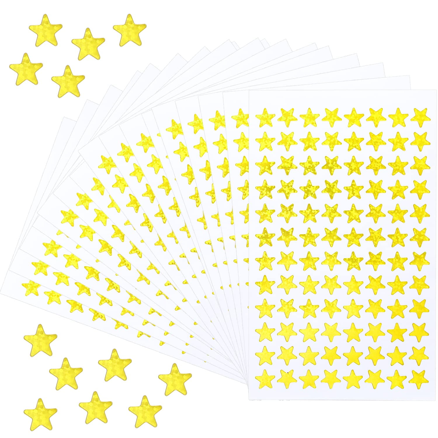 Trianu 10 Sheets Tiny Gold Star Stickers, 0.3" Diameter Reward Stickers ...