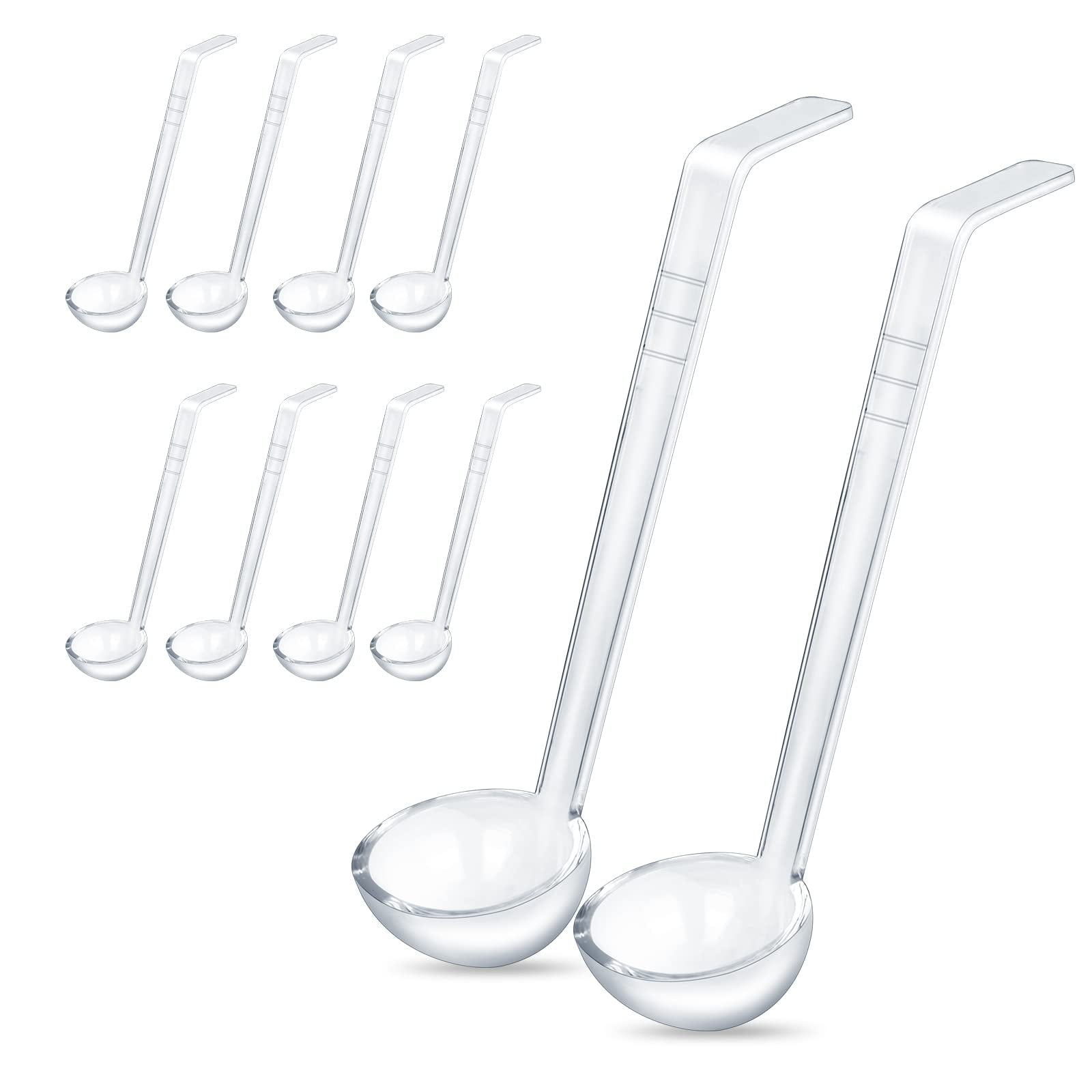 Trianu 10 pieces 1 oz Clear Small Ladle Plastic Dressing and Sauces ...