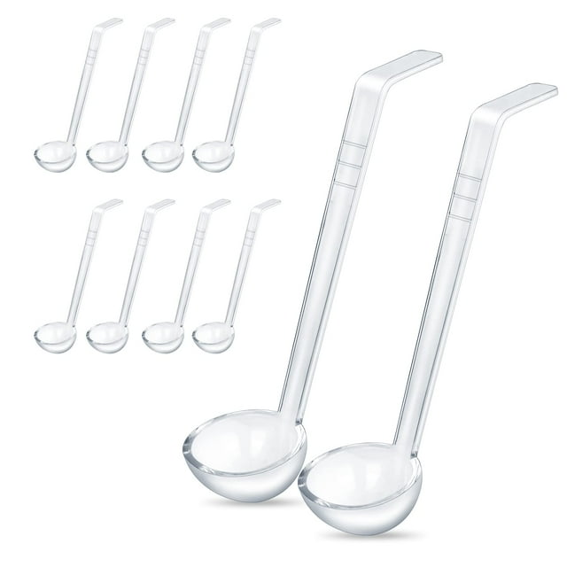 Trianu 10 pieces 1 oz Clear Small Ladle Plastic Dressing and Sauces ...