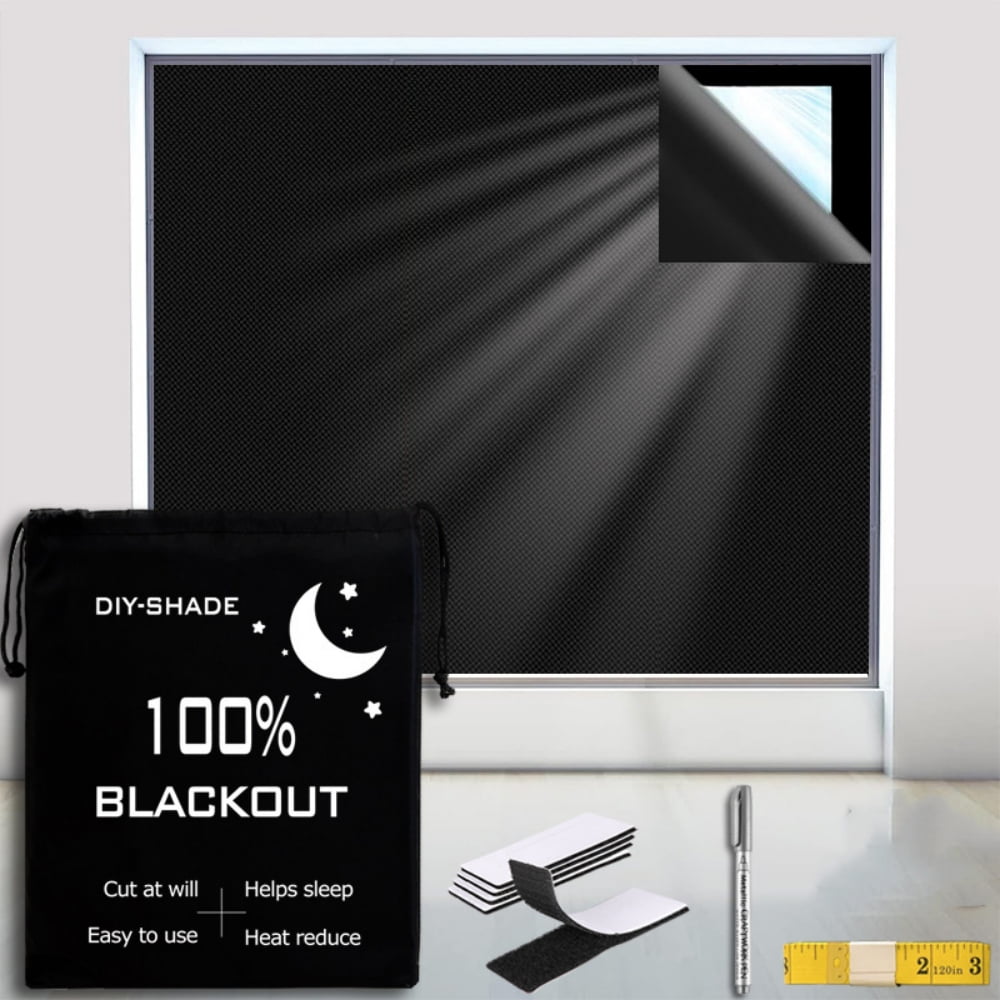 Trianu 100% Blackout Curtains for Bedroom, Portable DIY Window Blinds ...