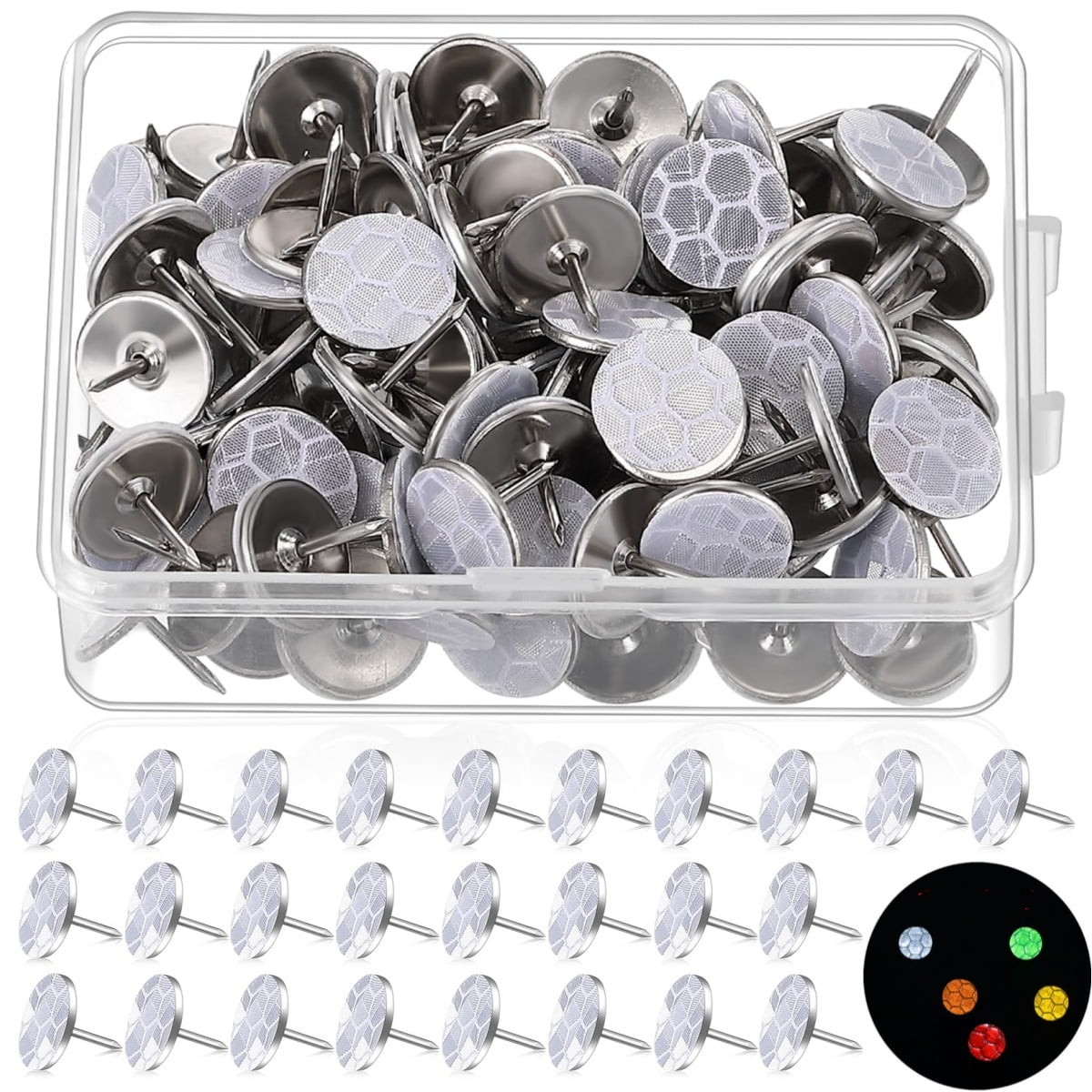 Trianu 100Pcs Reflective Tacks Trail Reflective Trail Tacks Marking ...