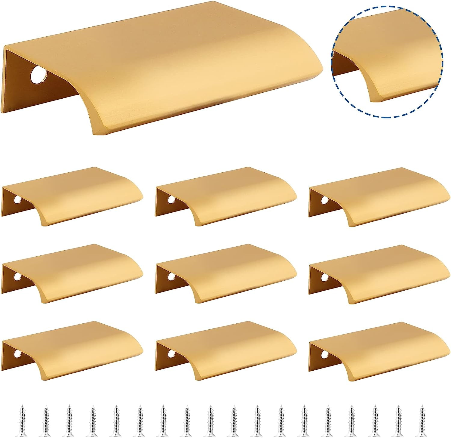 Trianu 10Pcs Modern Finger Edge Pulls, Aluminum Hidden Tab Pull Handles ...