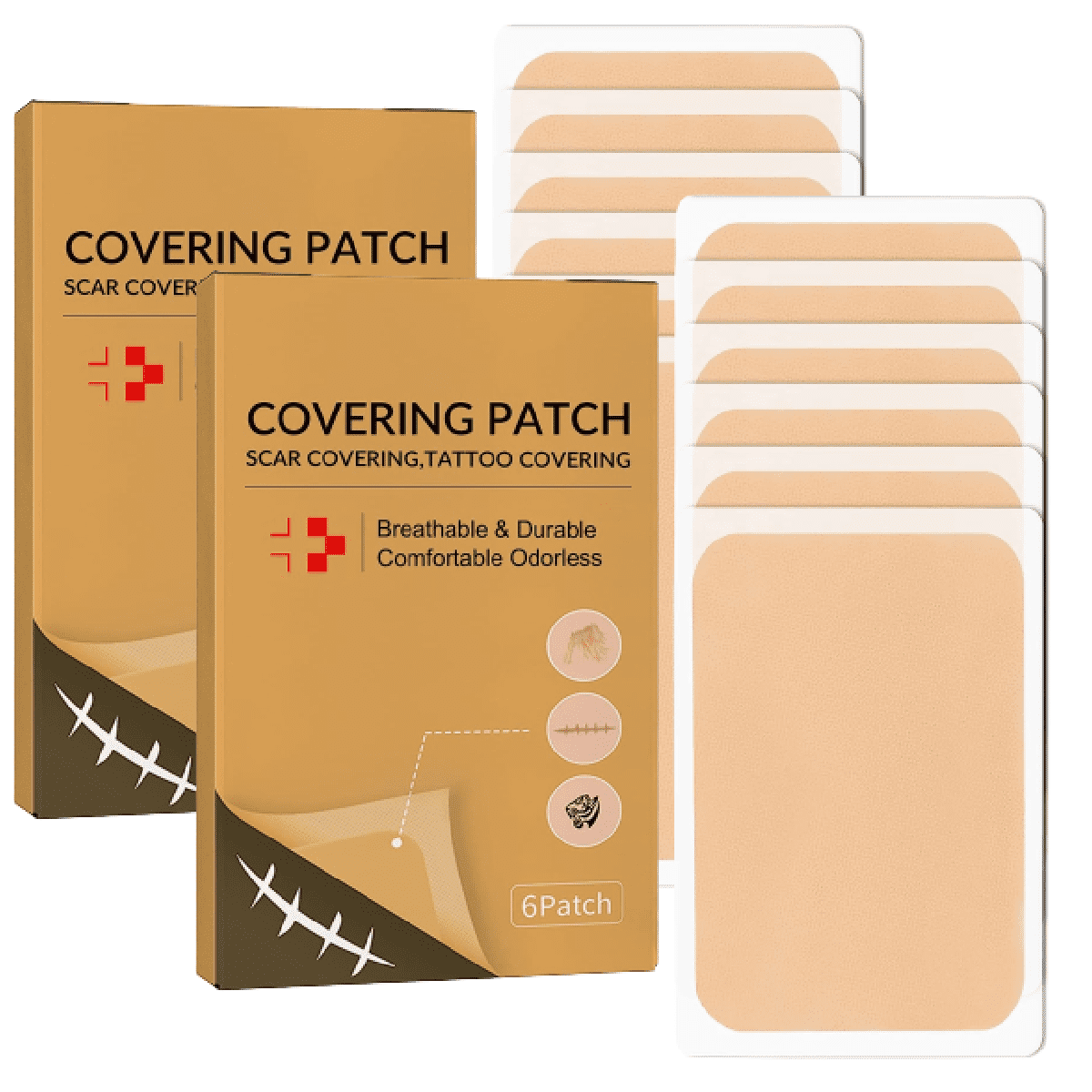 Trianu 12 Counts Tattoo Cover Up Tape, Invisible Waterproof Skin Tone ...