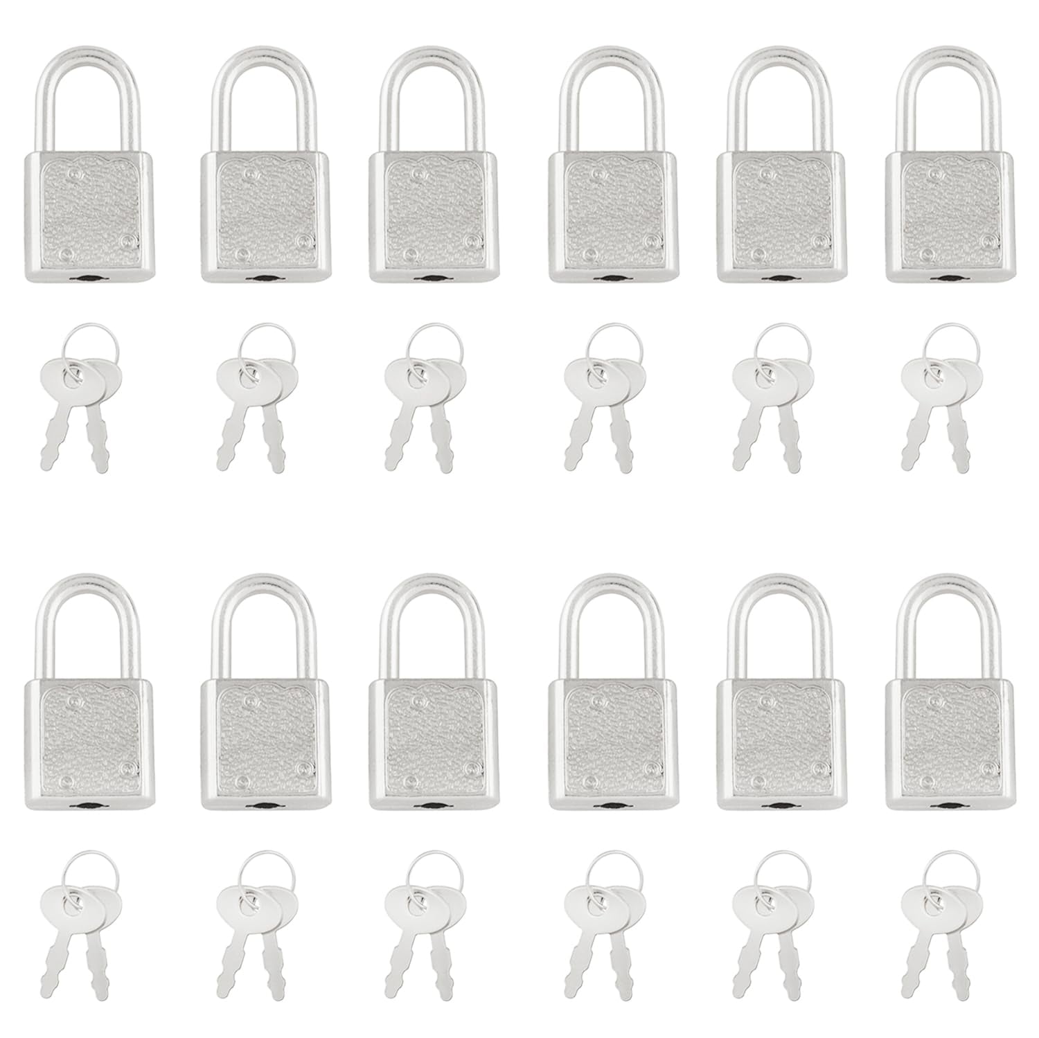 Trianu 12 Pack Mini Square Locks with 12 Keys Silver Mini Cute Diary ...