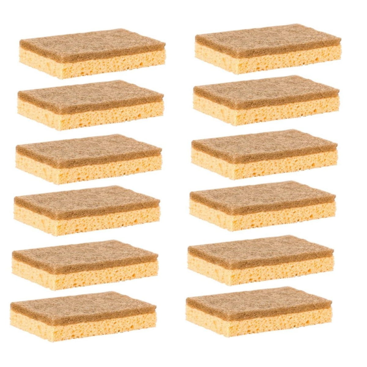 Trianu 12 Pack Natural Kitchen Sponge Compostable Cellulose and Coconut ...