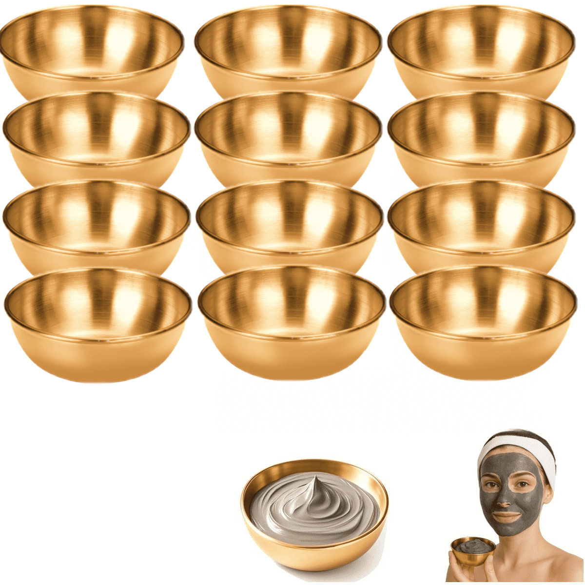 Trianu 12Pcs Face Mask Mixing Bowls. 3.2 in Stainless Steel Esthetician ...