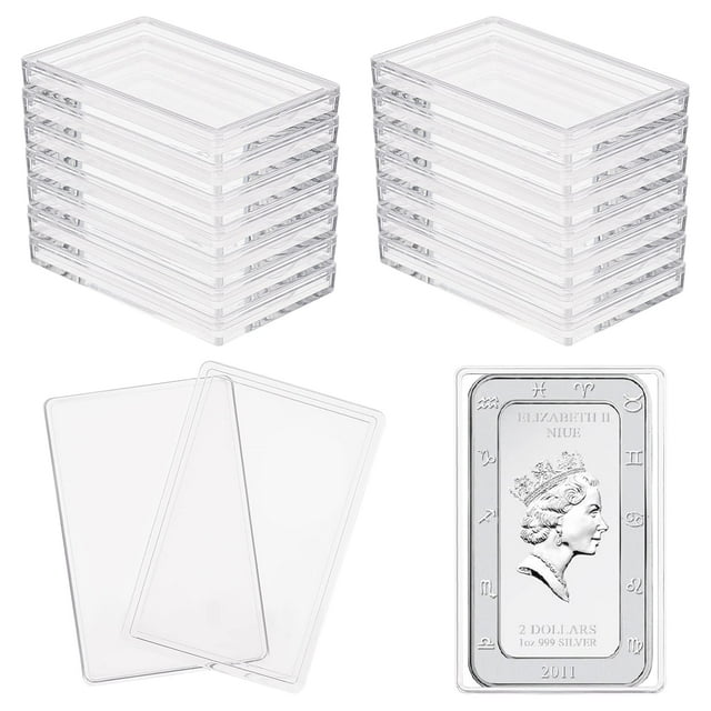 Trianu 15 Pack Silver Bar Case 1 oz Silver Bar Holder Clear Acrylic ...