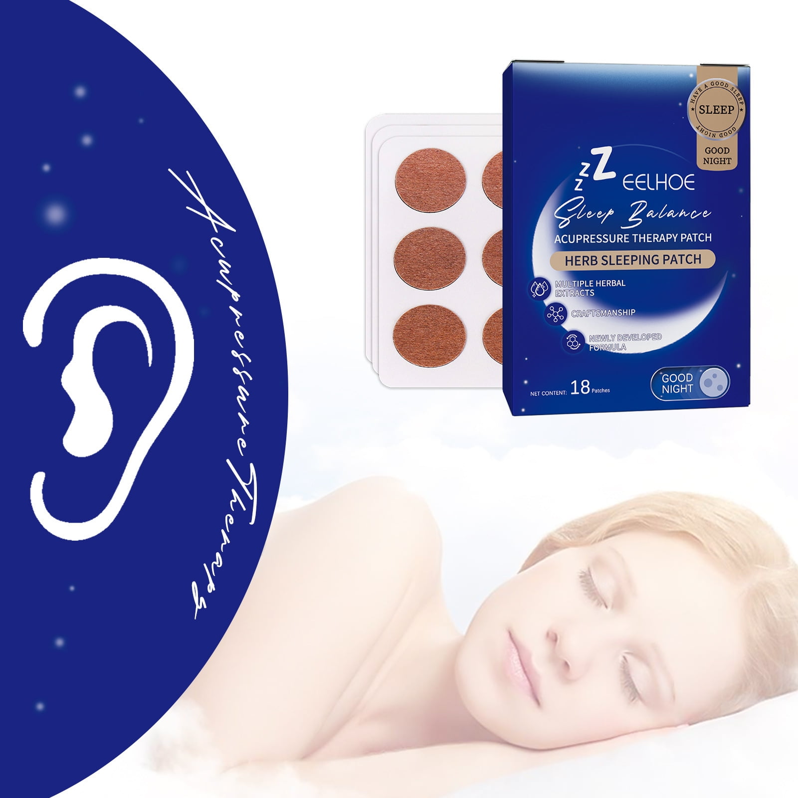 Trianu 18 Count Sleep Patches Sleep Patches for Adults, Natural Sleep ...