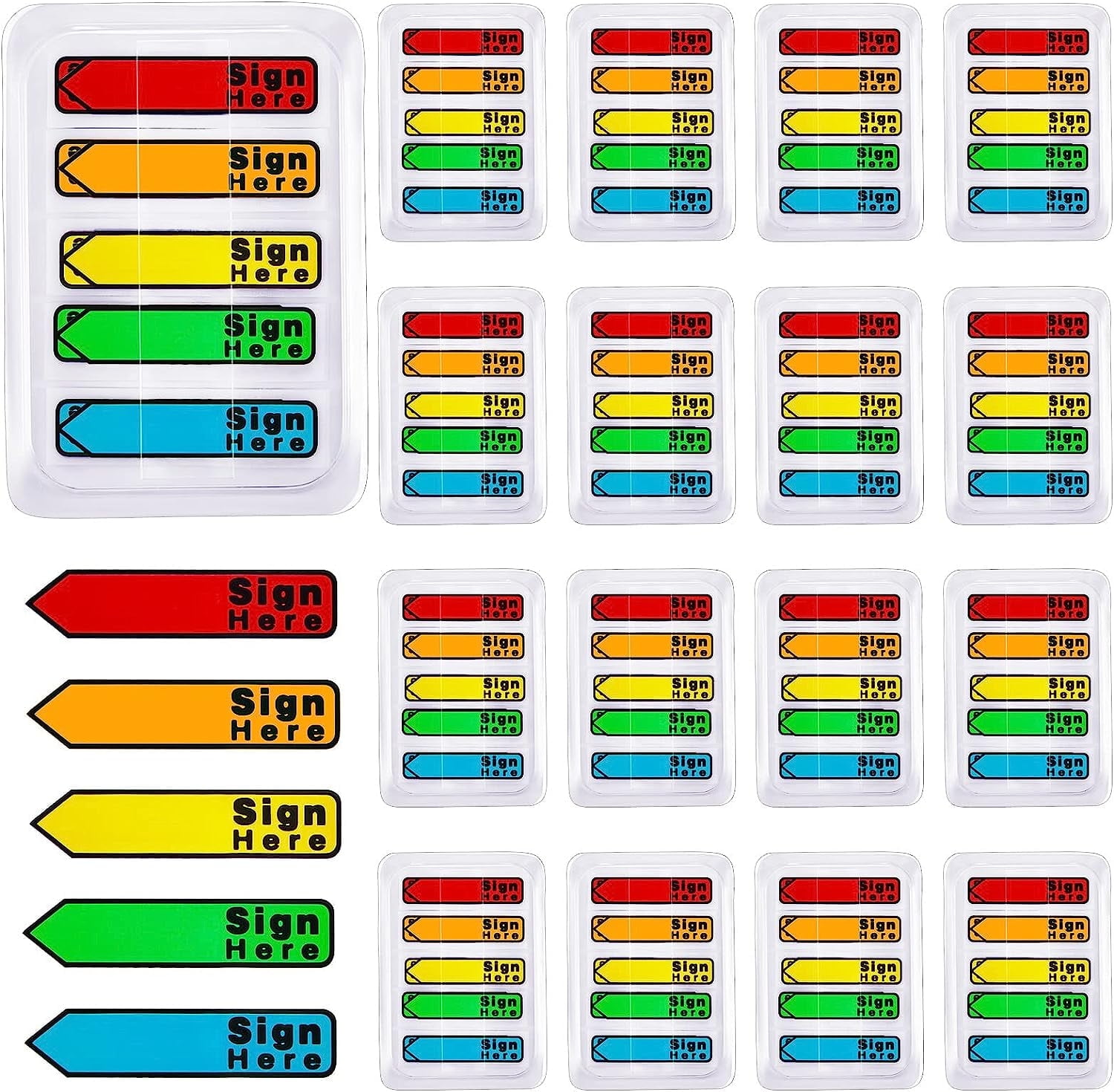 Trianu 1800Pcs/ 18 Pack Sign Here Tabs Sign Here Stickers Sign Here ...