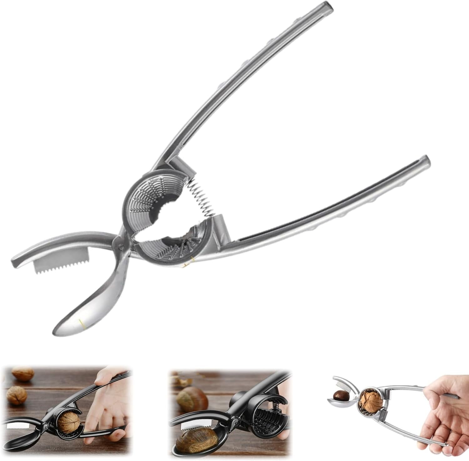 Trianu 2-In-1 Nut Cracker Walnut, Nutcracker Chestnut Clip, Aluminum ...