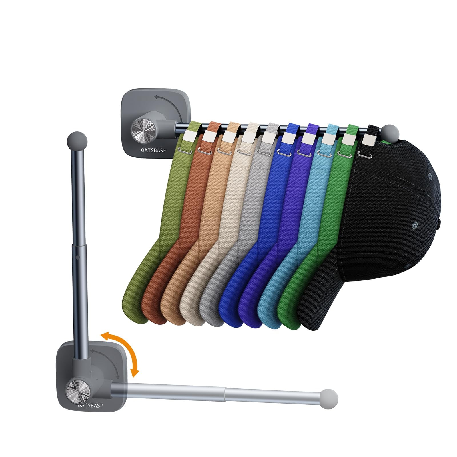 Trianu 2 Pack Hat Rack, Adhesive Hat Organizer for Baseball Caps Racks ...