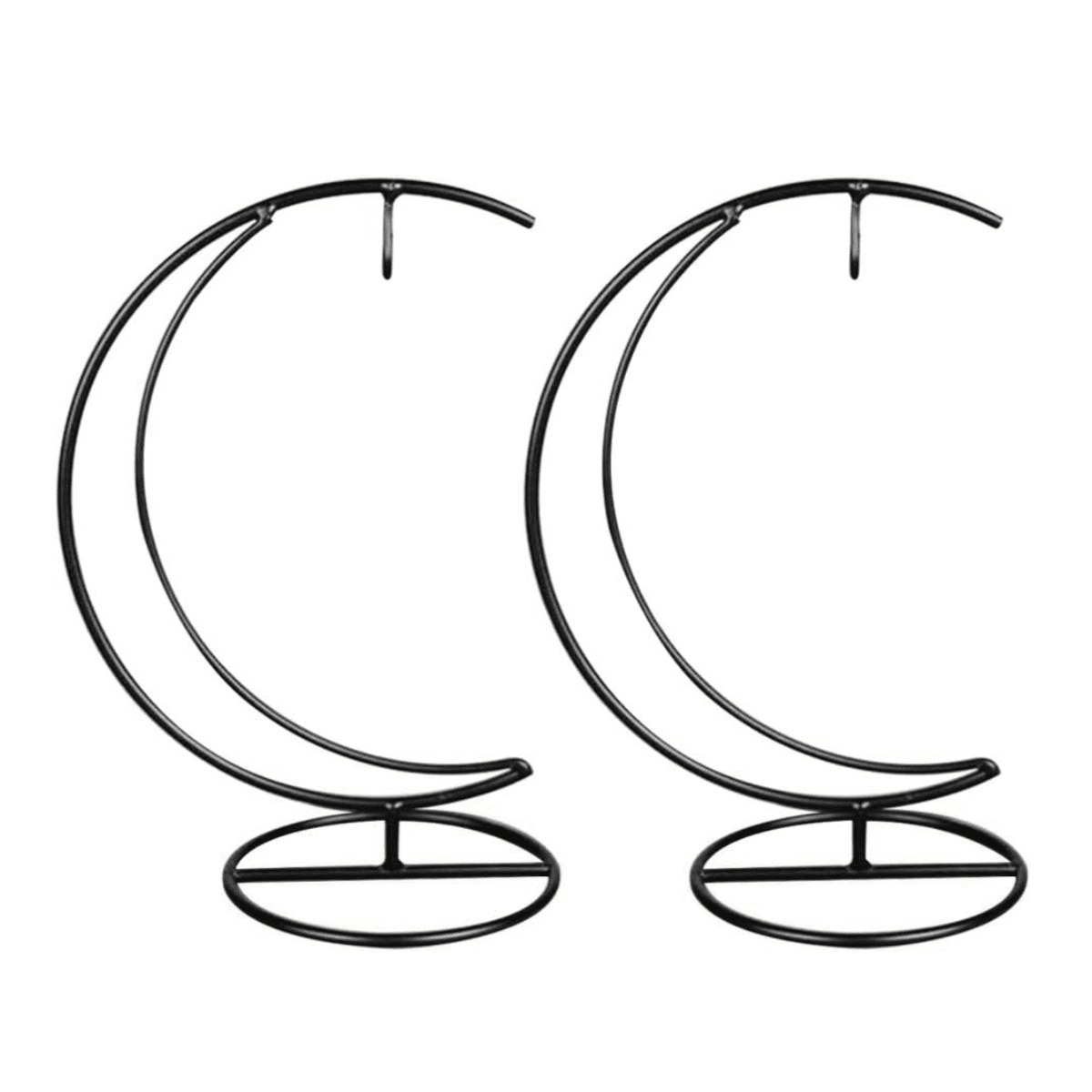 Trianu 2 Pack Ornament Display Stand Moon Shaped Hook Rack Holder for ...