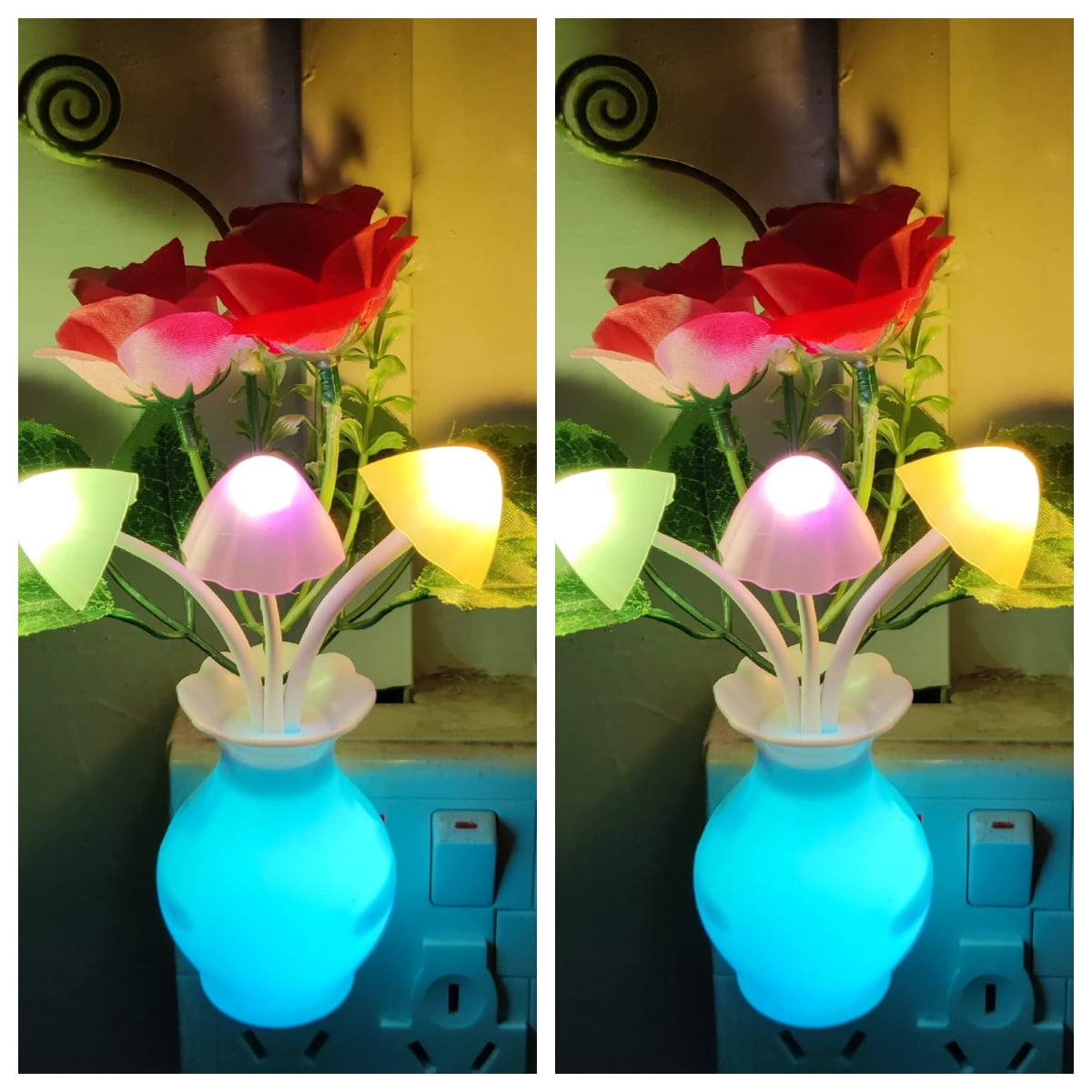 Trianu 2 Pack Plug in LED Night Light Auto Dusk to Dawn Sensor, 0.5W ...