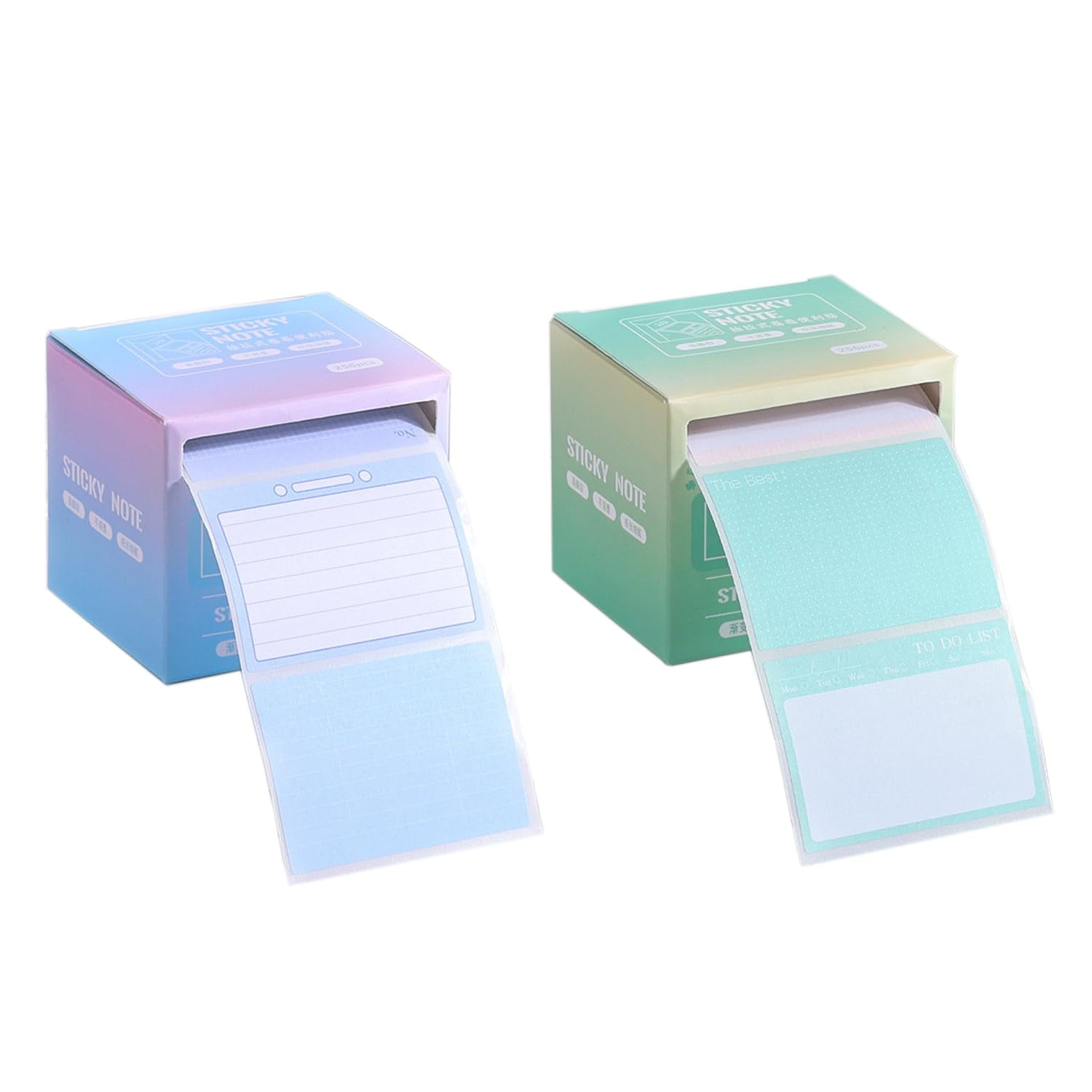 Trianu 2 Pack Pull-Out Full Adhesive Sticky Notes Roll Tape, 1.8 x 2.5 ...
