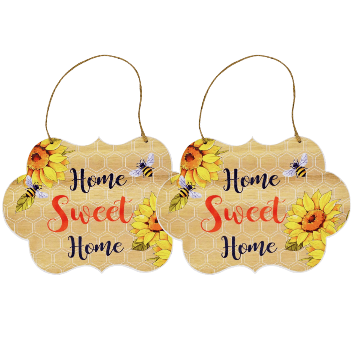 Trianu 2 Pack Wooden Bumble Bee Sunflower Yard Sign Decor Crafts Home ...