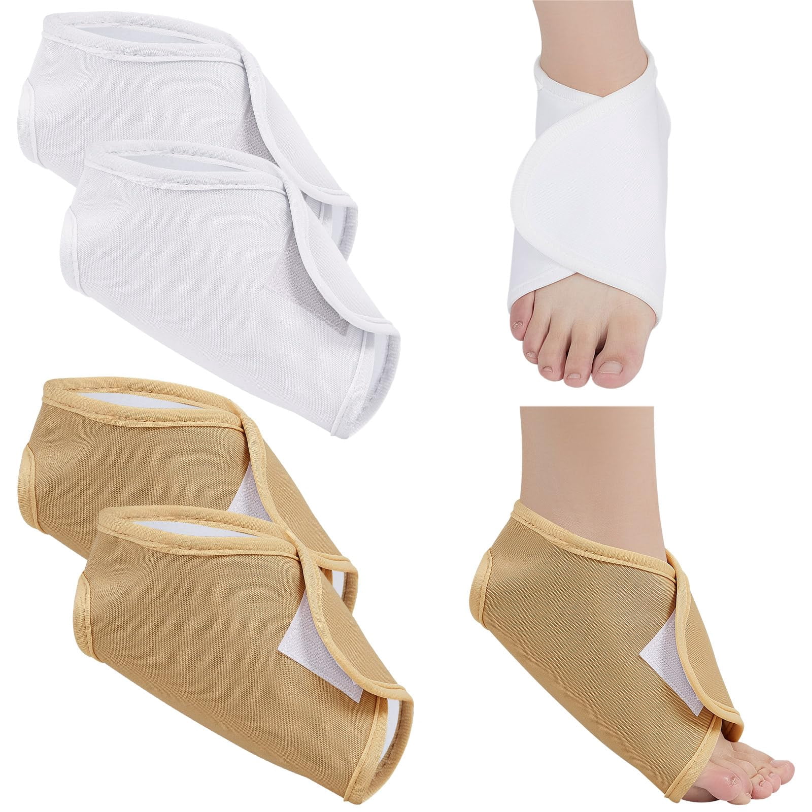 Trianu 2 Pairs Castor Oil Pack Wrap for Ankle Reusable Feet Brace ...