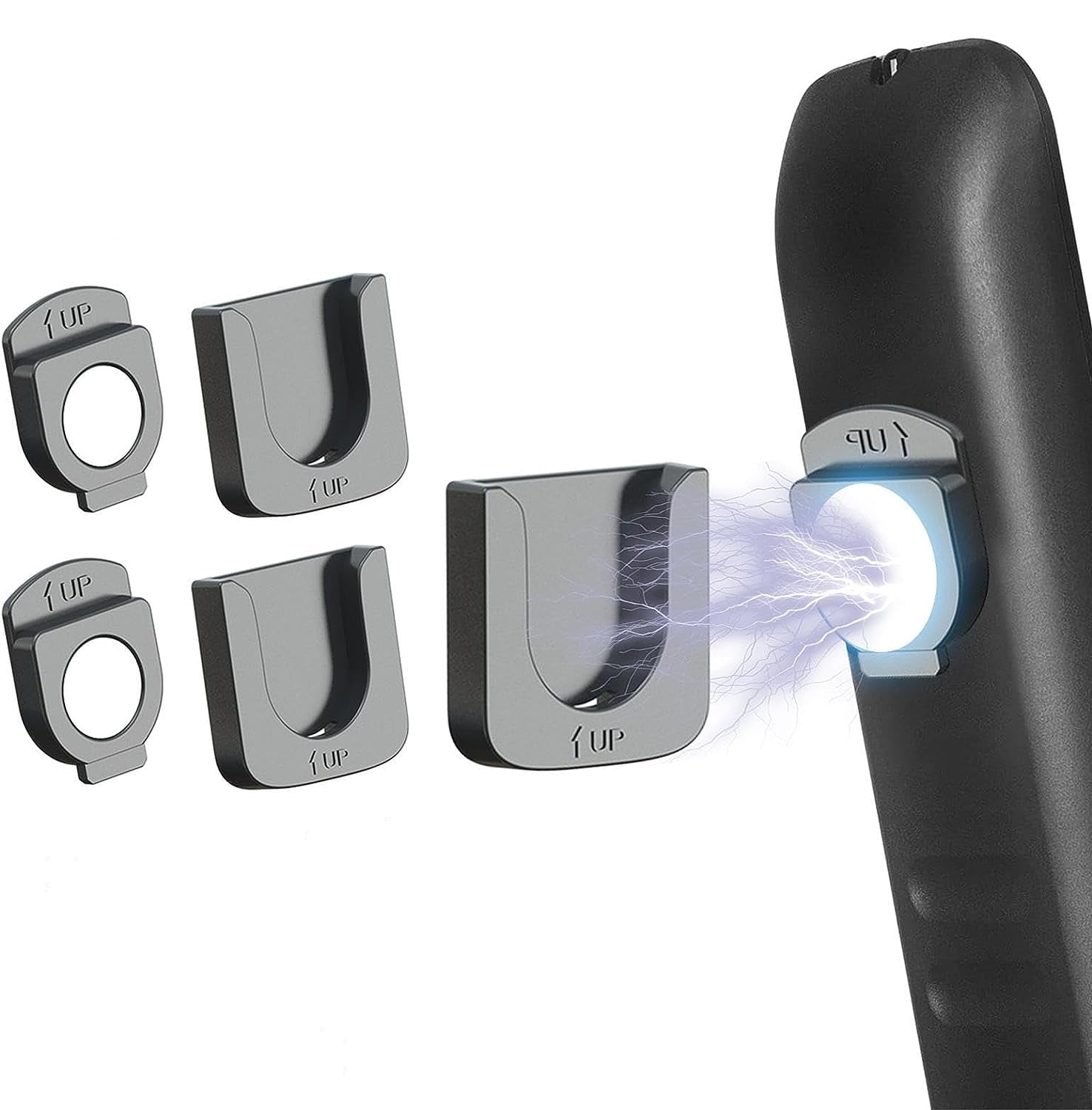 Trianu 2 Pcs Magnetic Remote Control Holder Wall Mount Key Ring Tool ...