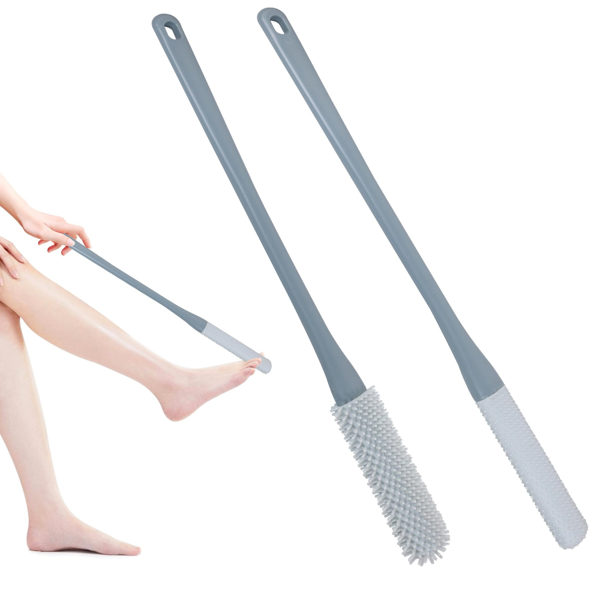 Trianu 2 Pcs Toe Cleaning Brush Set 15.7" Foot Scrubber in Shower with ...