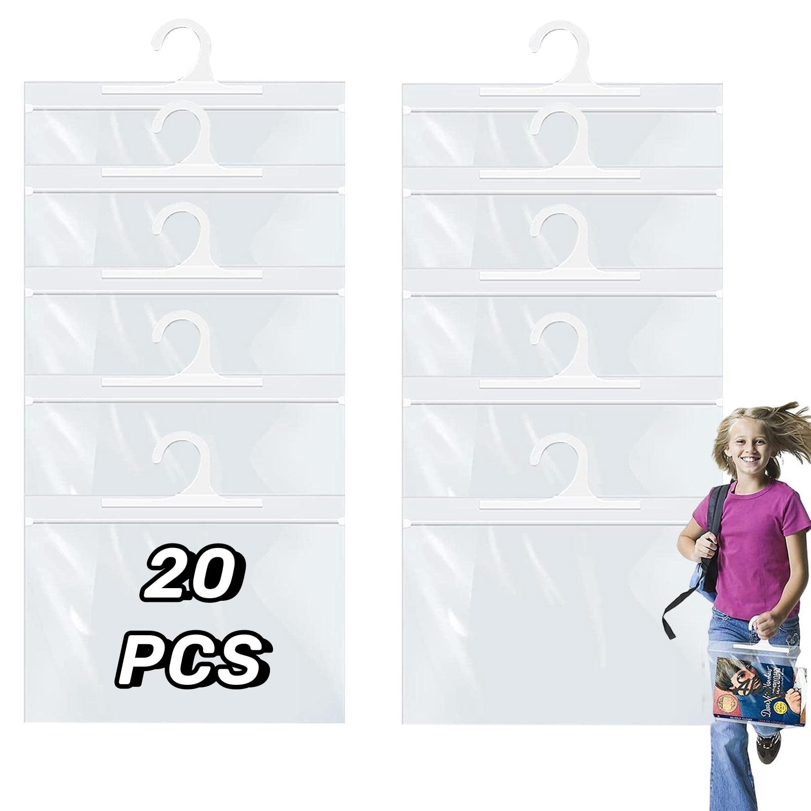 Trianu 20 Pcs Hanging Storage Bags, 6.3 x 10.6inch Clear Plastic Bags ...