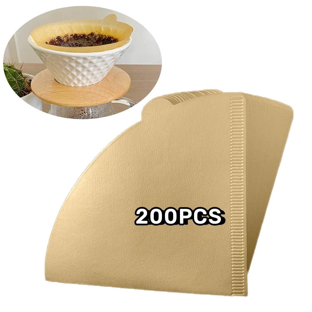 Trianu 200 Pcs Coffee Filters, Size 02 Cone Filters, Disposable Natural ...