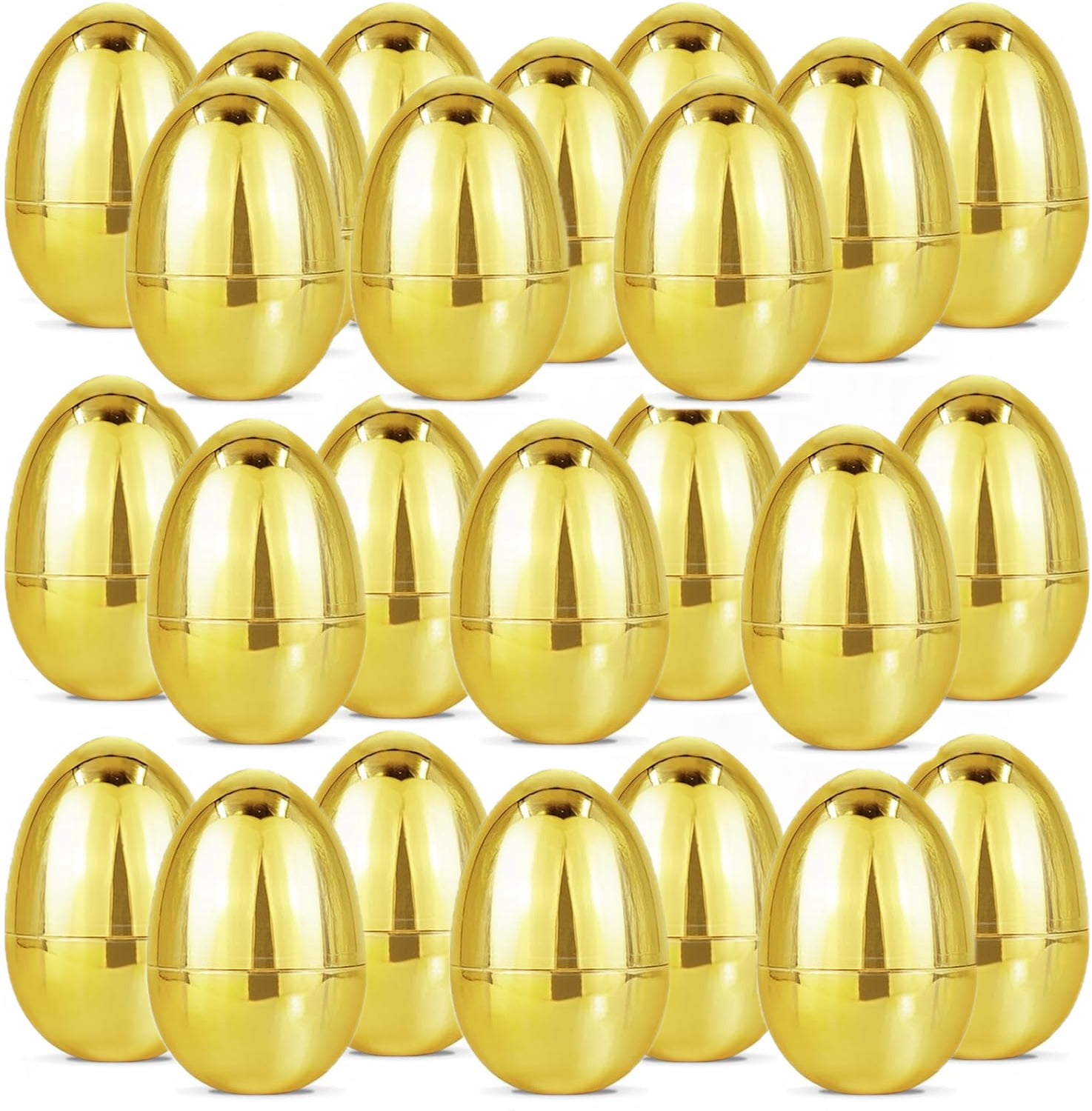 Trianu 24Pcs Golden Easter Eggs Fillable Plastic Easter Eggs Empty for ...