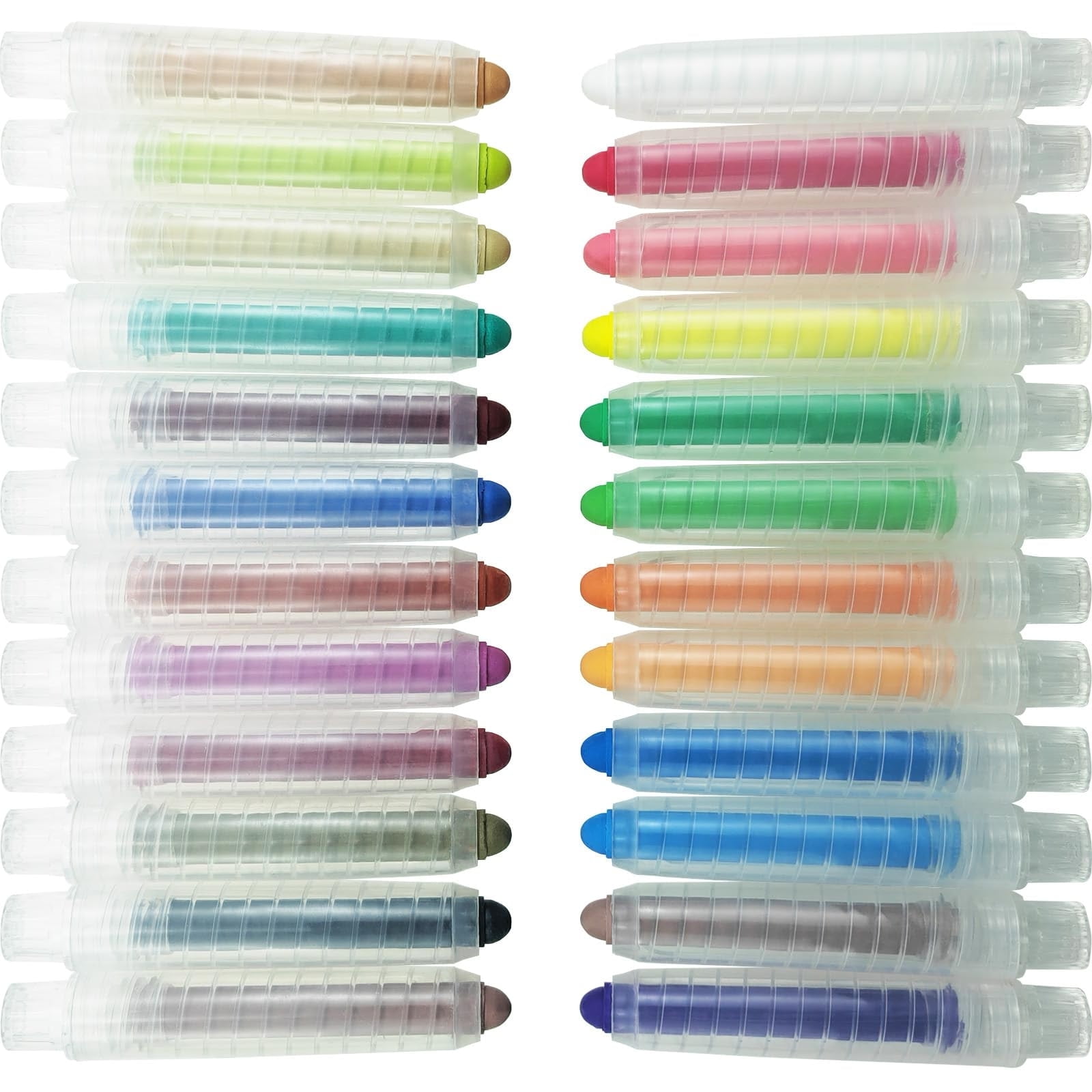 Trianu 24Pcs Non-toxic Dustless Chalk, Colored Chalk With Holder ...