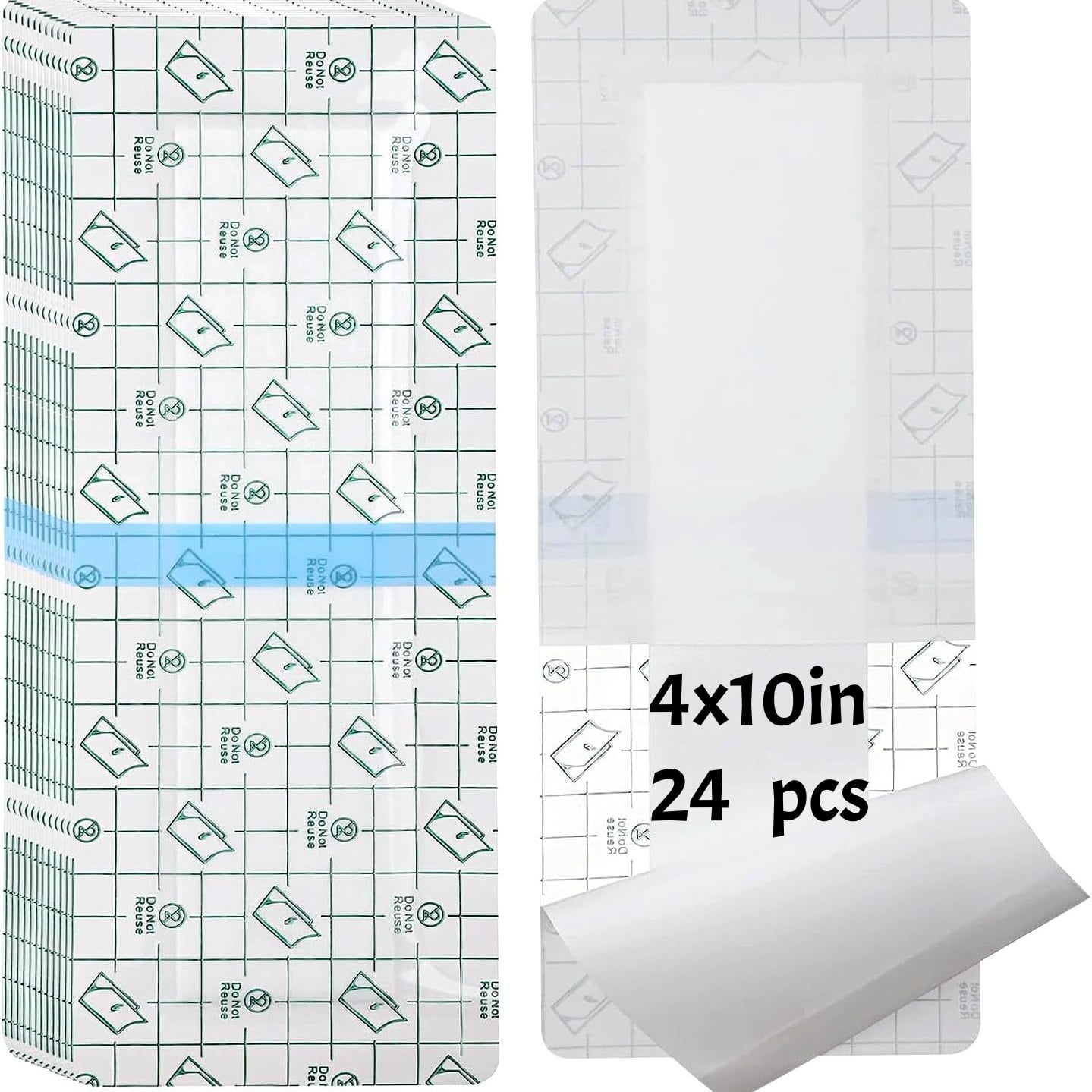 Trianu 24Pcs Waterproof C Section Shower Cover Adhesive Bandages, 4" x ...