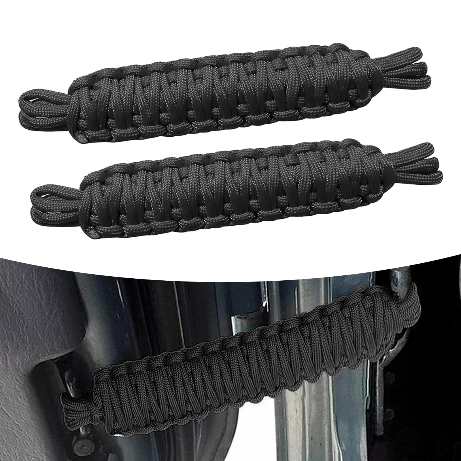 Trianu 2Pcs Car Door Stop Strap, Double-Layer Paracord Braided Swing ...