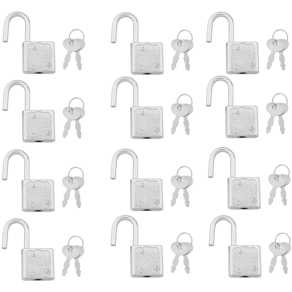 Trianu 2Pcs Mini Diary Metal Lock, Silver Mini Padlock with Key for ...