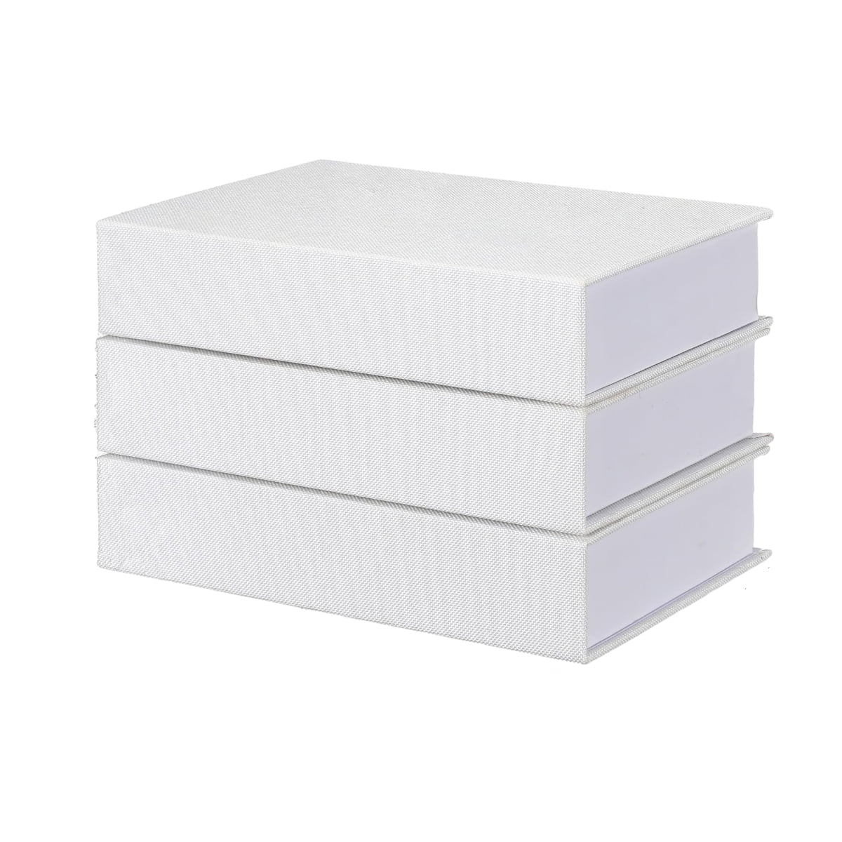 Trianu 3 Pack Linen Faux Book Box, 8.6 x 6 x 1.8 inches, White ...