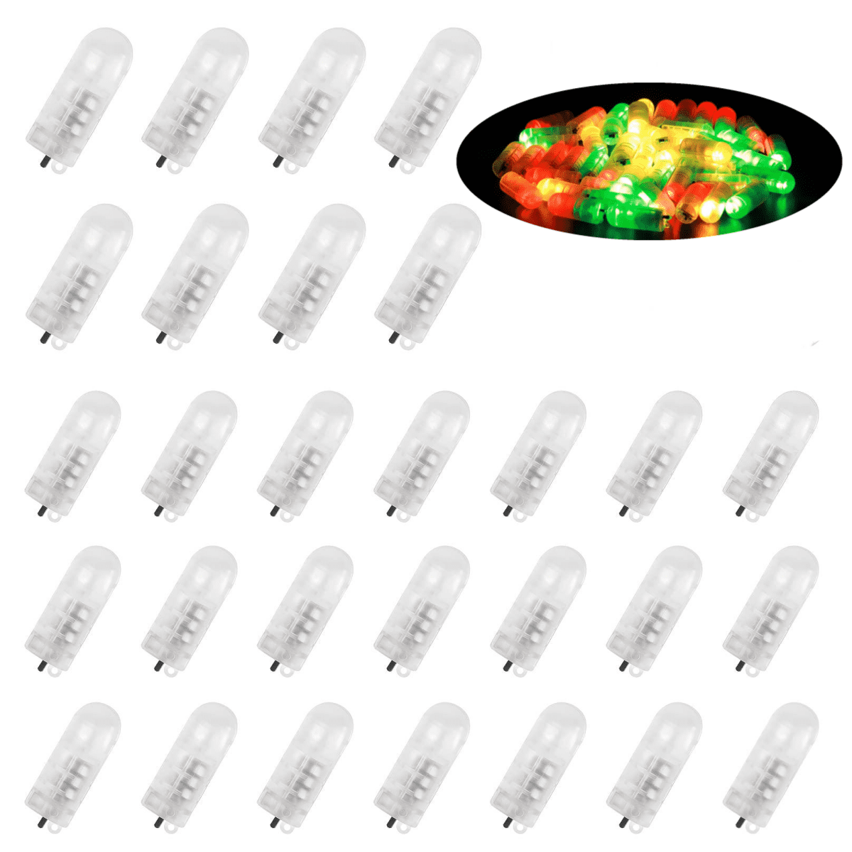 Trianu 30 Pcs LED Balloon Lights Colorful Mini Battery Powered LED ...