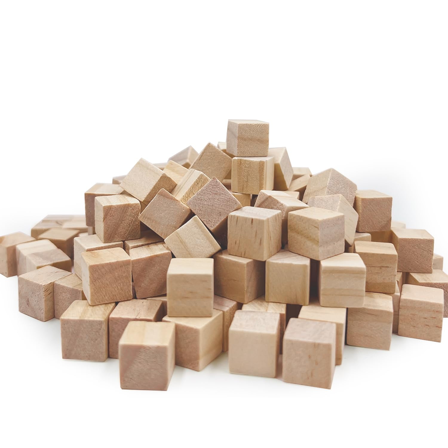 Trianu 300 Pcs Wood Cubes, 0.4inch Unfinished Natural Wood Square ...