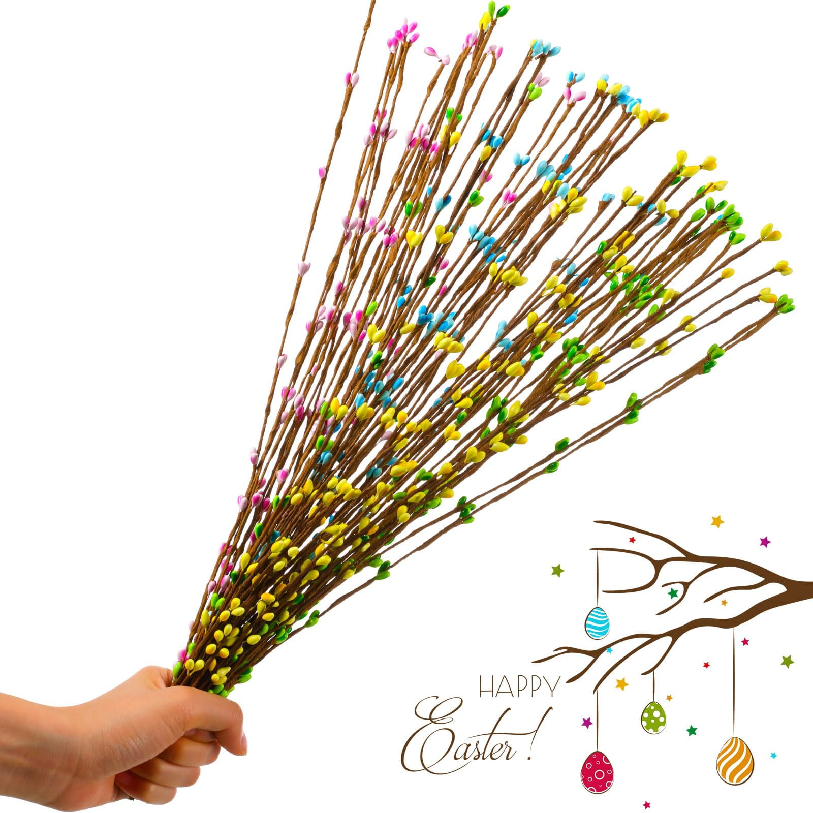 Trianu 30Pcs Artificial Easter Paster Pip Berry Sprays, 11.8" Easter ...