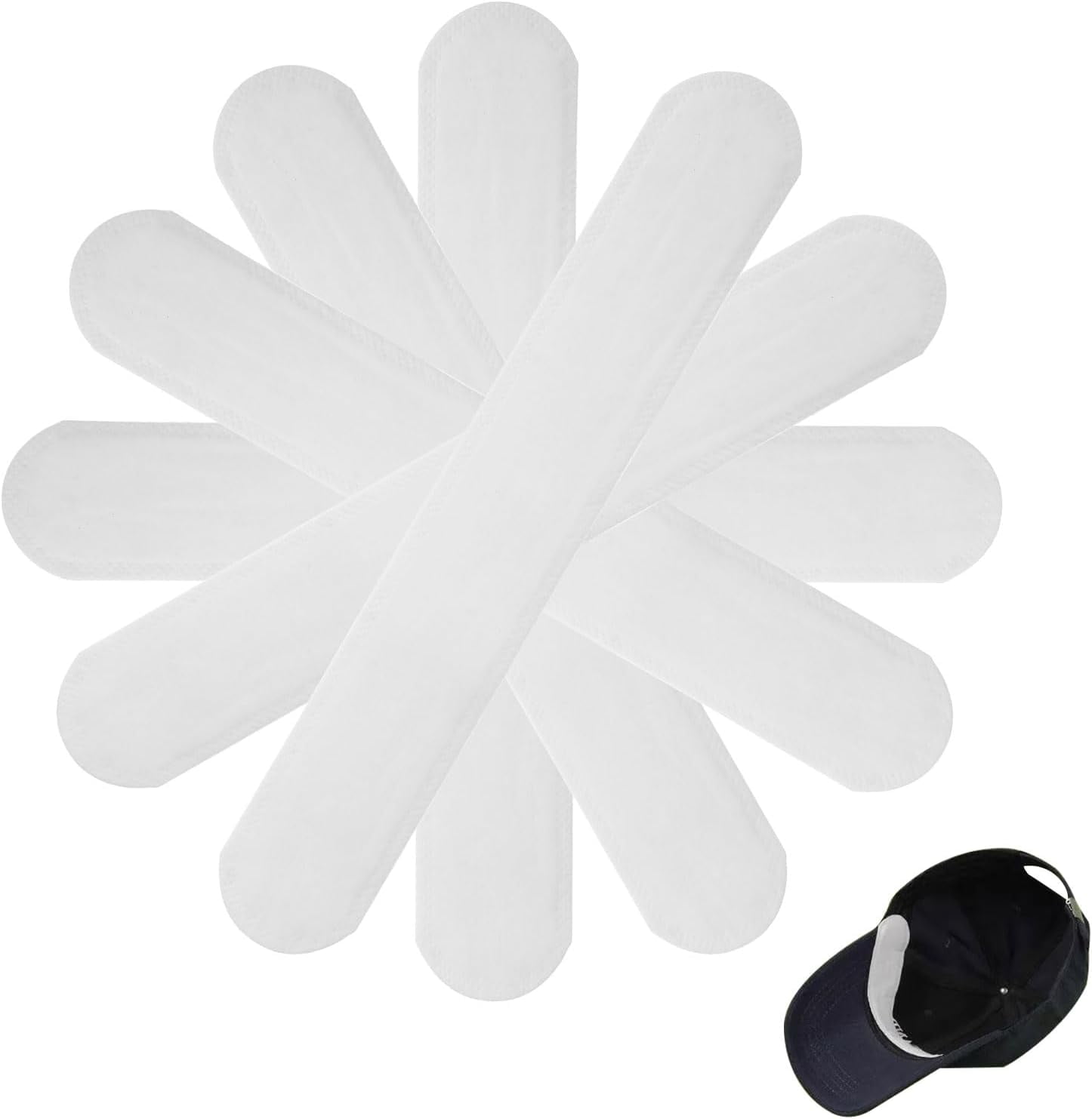Trianu 30Pcs Hat Sweat Liner, Prevents Stains Absorbent Shields ...