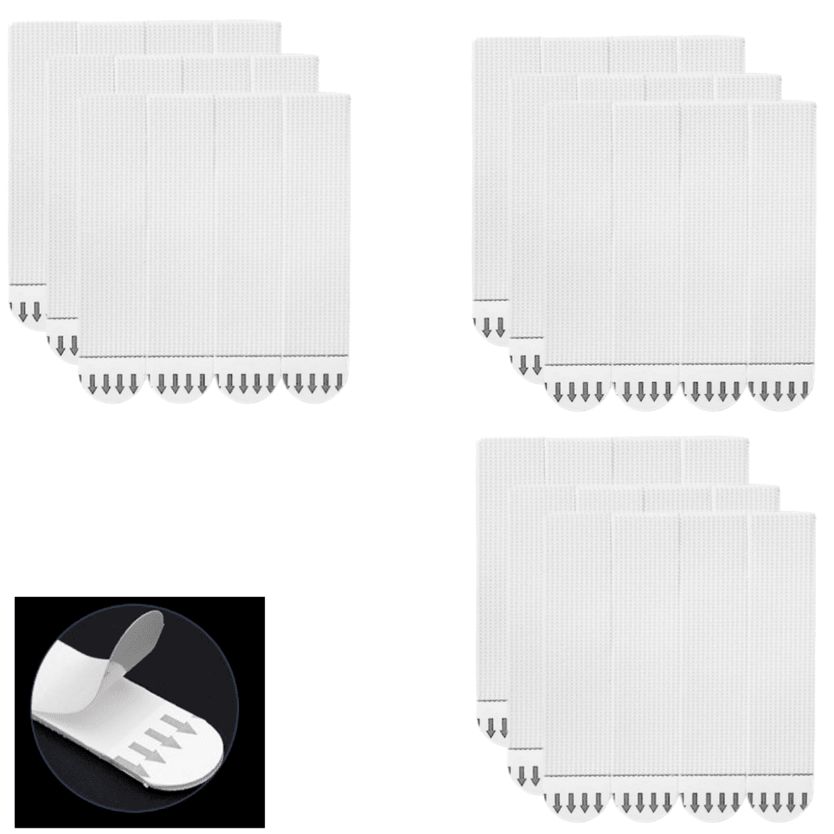 Trianu 36 Pairs Large Refill Strips, 19 x 92 mm Double Sided Adhesive ...