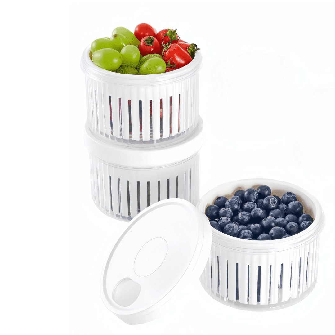 Trianu 3Pcs Berry Containers for Fridge, Plastic Berry Basket, Berry ...