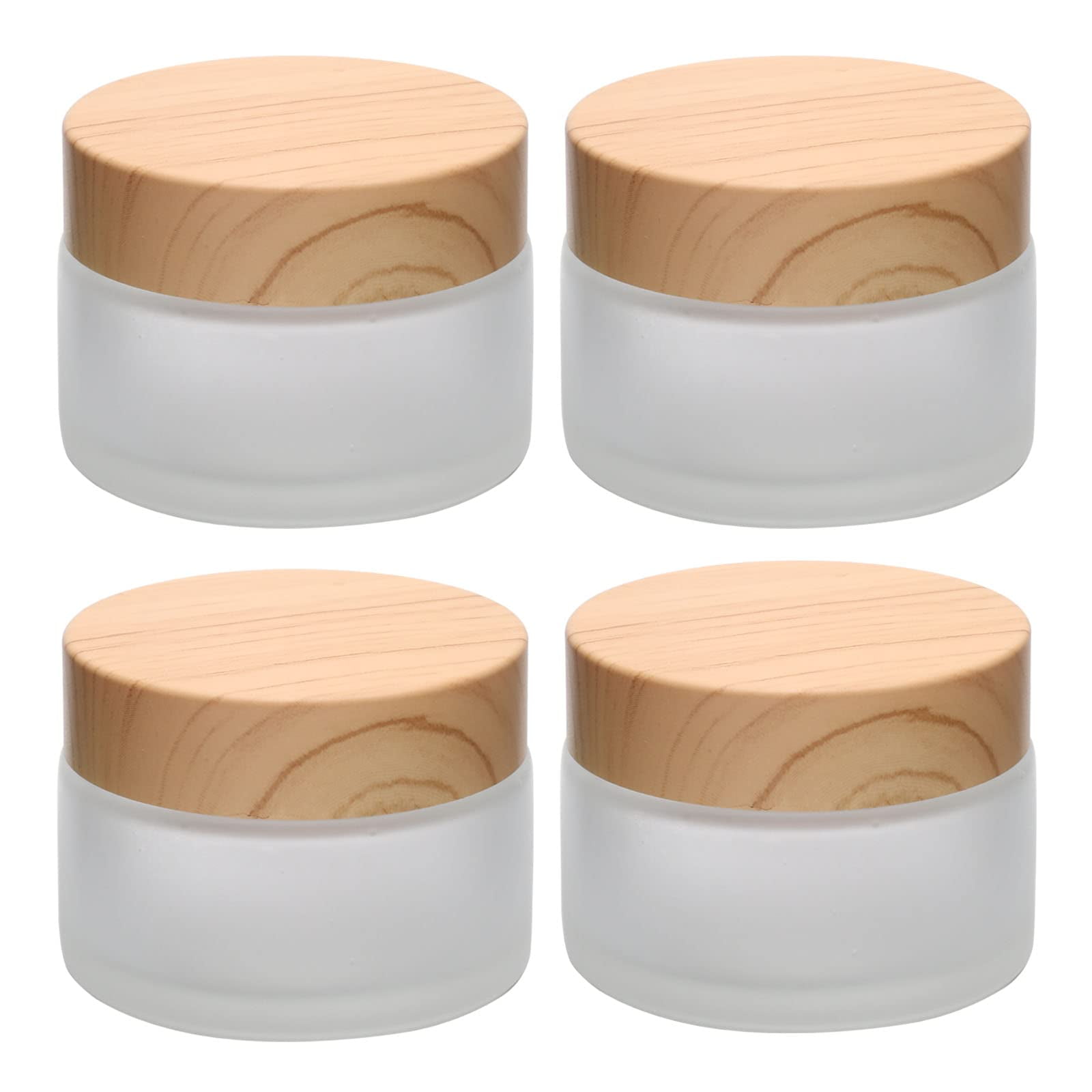 Trianu 4 Pack Glass Cosmetic Containers with Lids, 50 Gram/ml Round ...