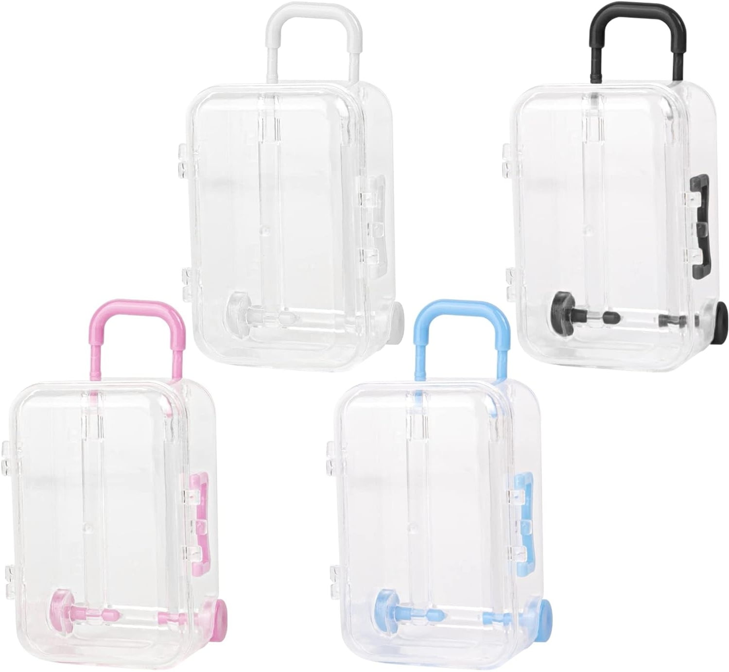 Trianu 4 Pack Mini Suitcase Candy Box Plastic Travel Boxes for Home ...