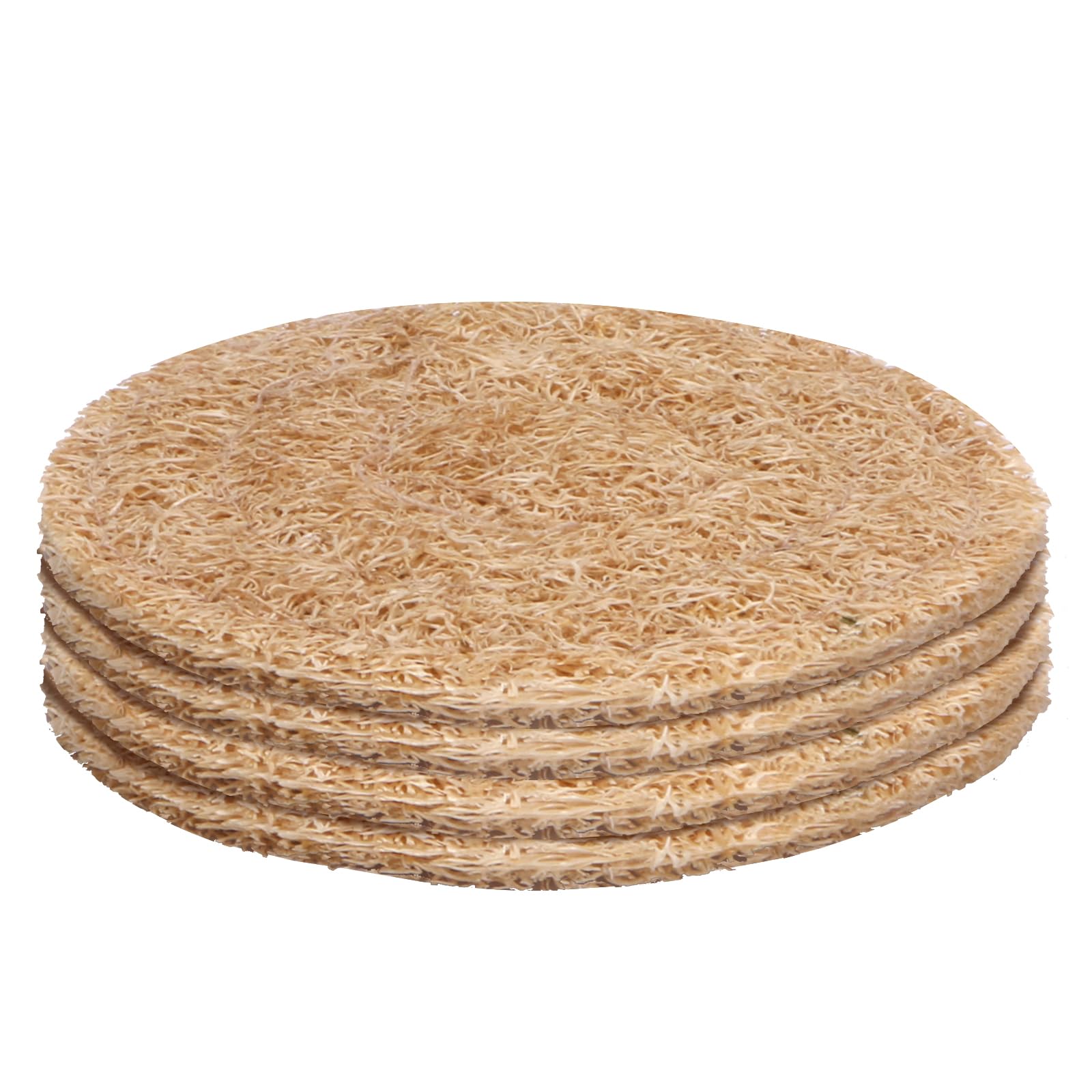 Trianu 4 Pack Round Coasters, 4 inch Natural Loofah Drink Coasters ...
